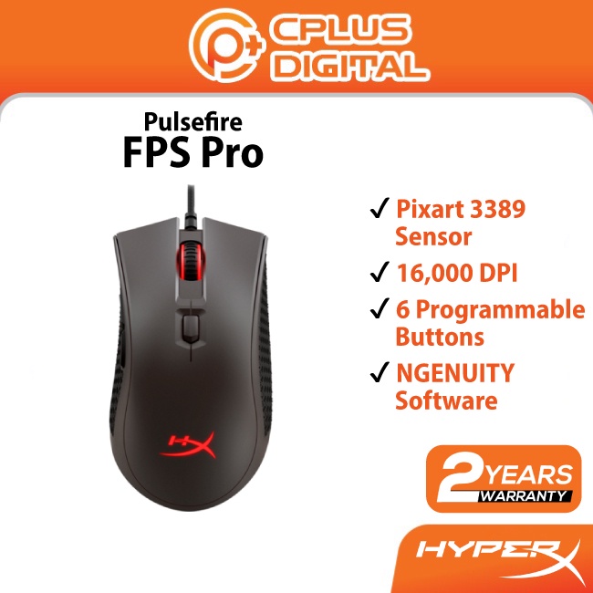 HyperX Pulsefire FPS Pro Gaming Mouse Pixart 3389 Sensor 16,000 DPI 6 ...