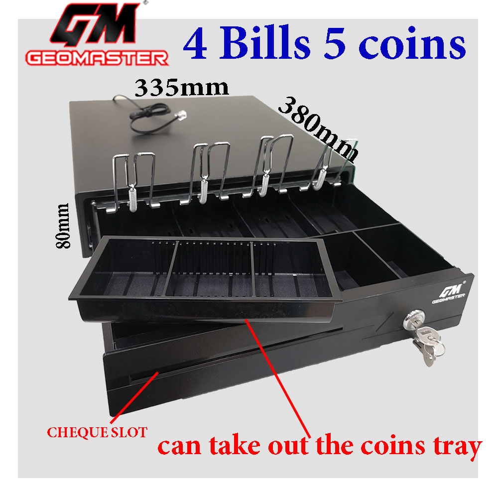 Standard Cash Drawer 5 Compartment Cash Drawer Cashier Box RJ-11 Key ...