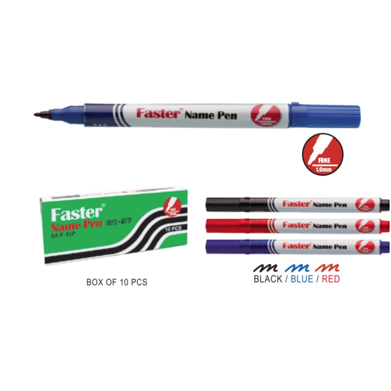 Faster Name Pen 1 BOX (10 PCS) | Shopee Malaysia