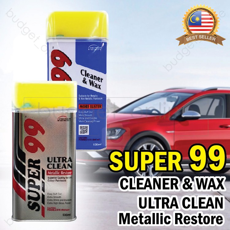 SUPER 99 Cleaner & Wax Ultra Clean Metallic Restore Car Polish 530ML ...