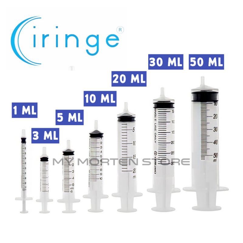 🔥Ciringe Syringe 1ml / 3ml / 5ml / 10ml / 20ml / 30 ml / 50ml Luer Slip ...