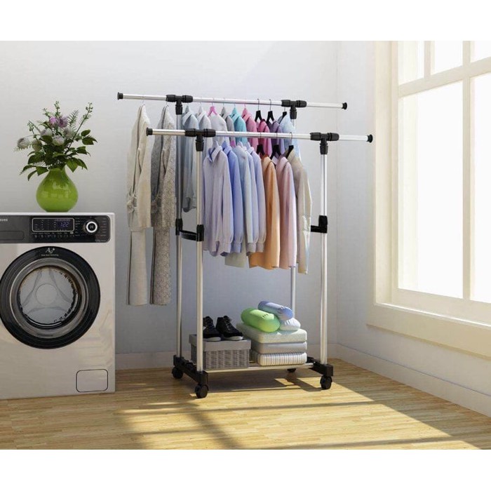 Double-sided hanger Stand Multi-purpose rack with 4 wheels MH X25 ...