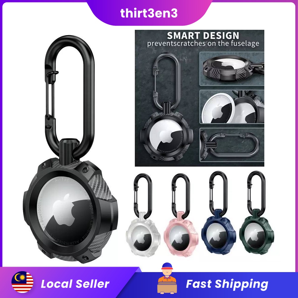 AirTag Military Garde 360 Armor Full Protection Case TPU Carbon Fiber ...