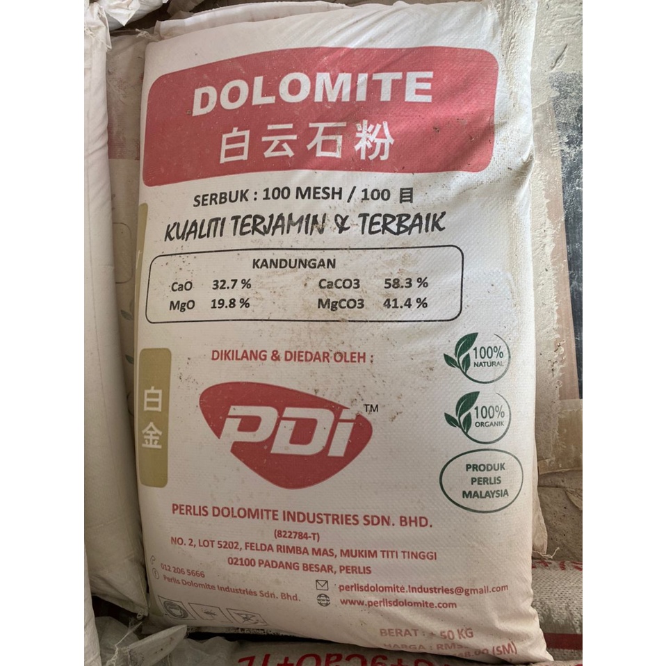 REPACK 1 KG Kapur Pertanian DOLOMITE GML PDI | Shopee Malaysia