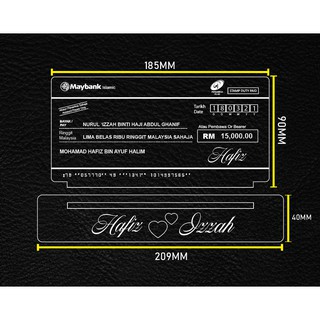 Replica Cek Hantaran Perkahwinan Acrylic Engrave | mock up Cheque ...