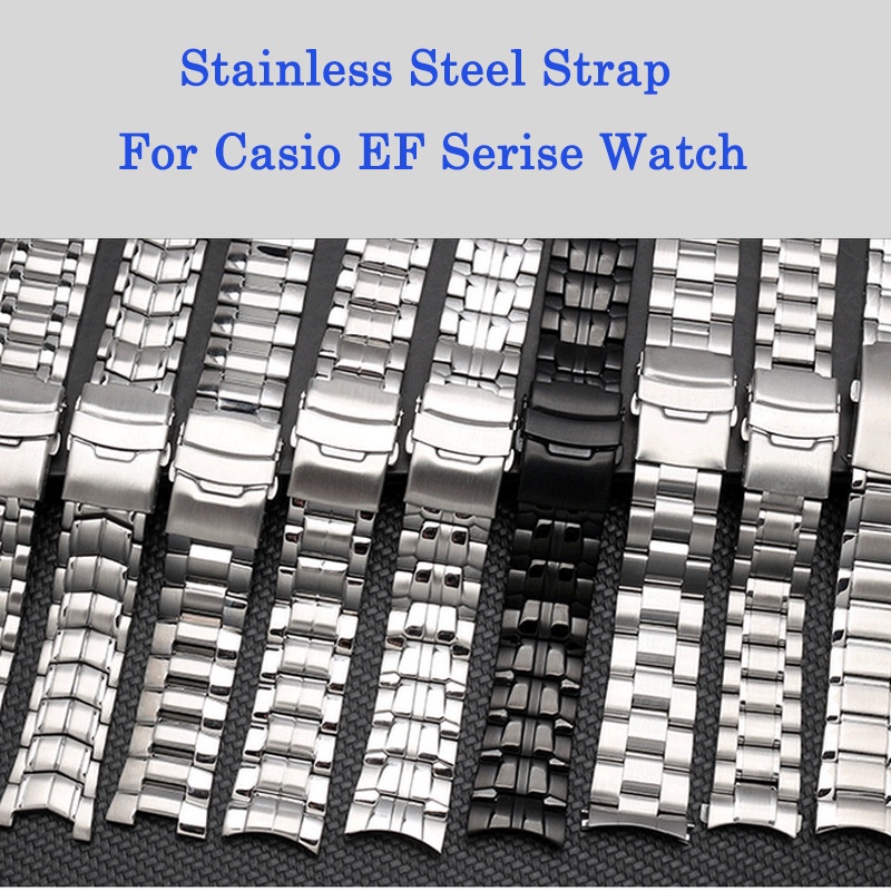 Stainless Steel Watch Band For Casio EF-539 558 544 550 527 530 534 ...