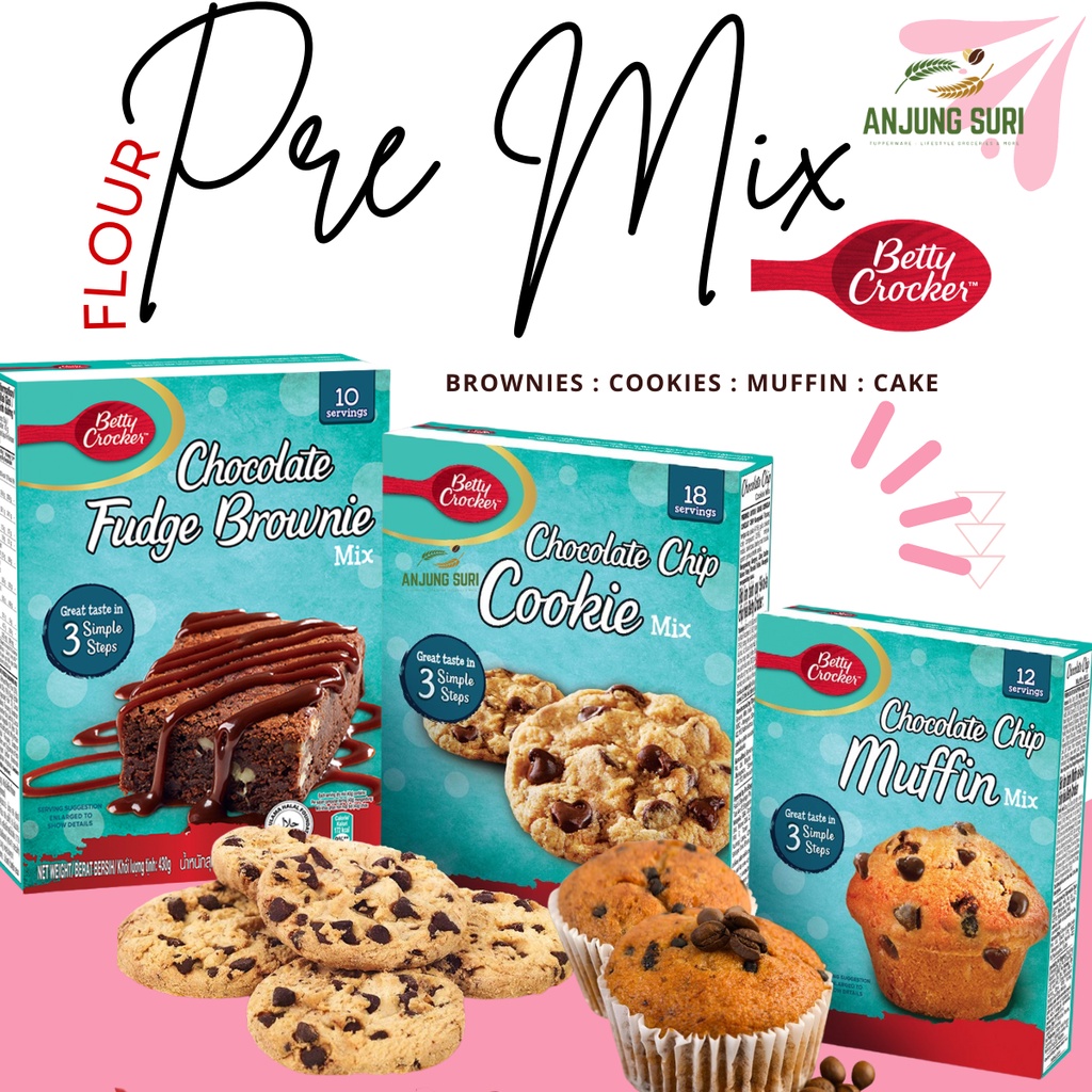 Tepung Kek Segera Betty Crocker Mix Fudge Brownies / Muffin Mix ...