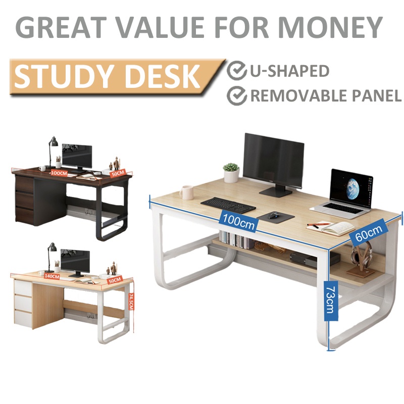 QUQ Install To Easy QUQ Simple Study With Bookshelf Small Office Table ...