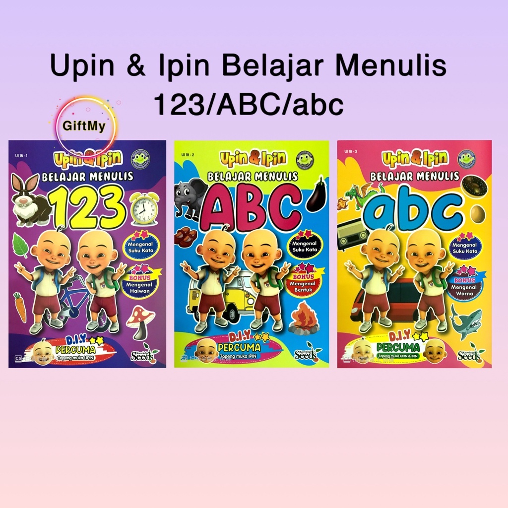 【Toad】Upin Ipin Belajar Menulis 123 / ABC / abc - Mengenal Suku Kata | Shopee Malaysia