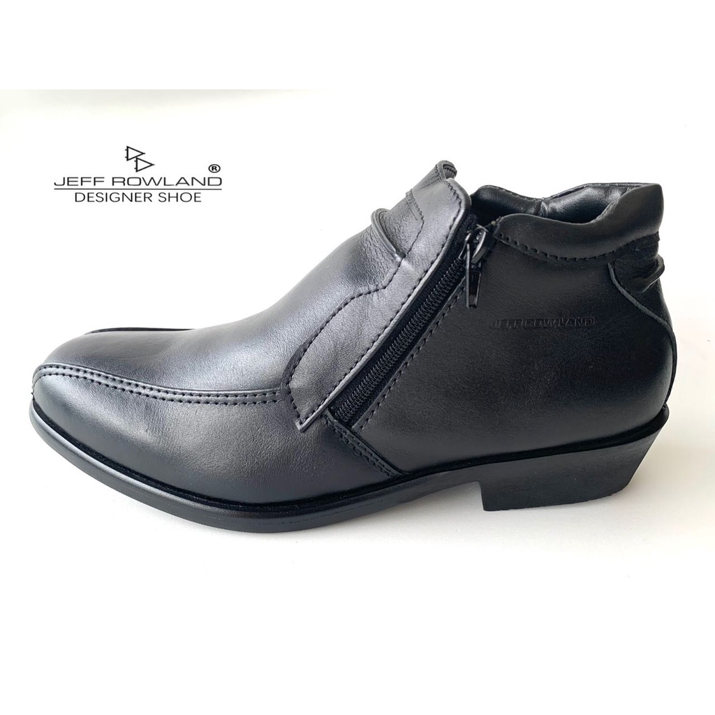 Jeff Rowland Leather Zip On Men Boots Shoes BLACK(8937) | Shopee Malaysia