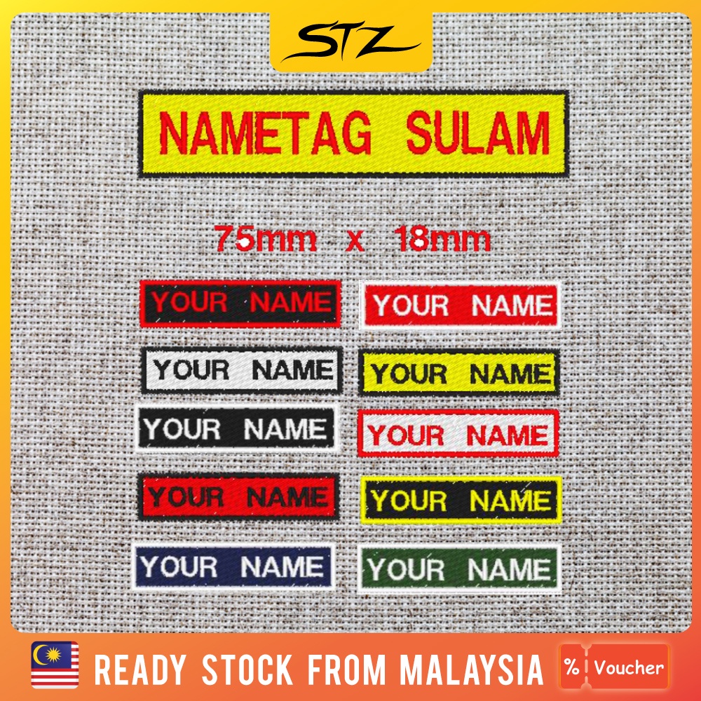 Fast Shipping Custom Name Tag Sulam Embroidery Name Tag Student Name ...