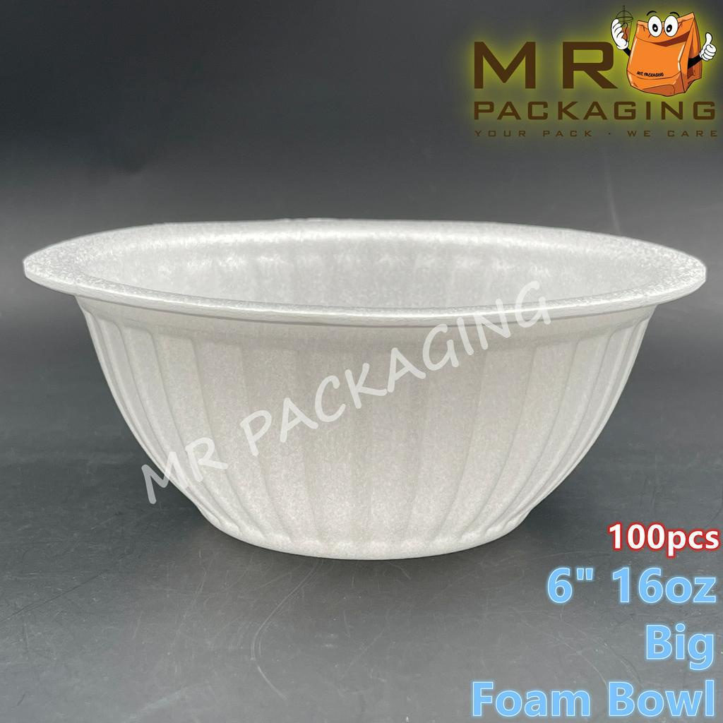 Polystyrene 6" Foam Bowl [ 100pcs± ] Polistrin 16oz Big Bowl ...