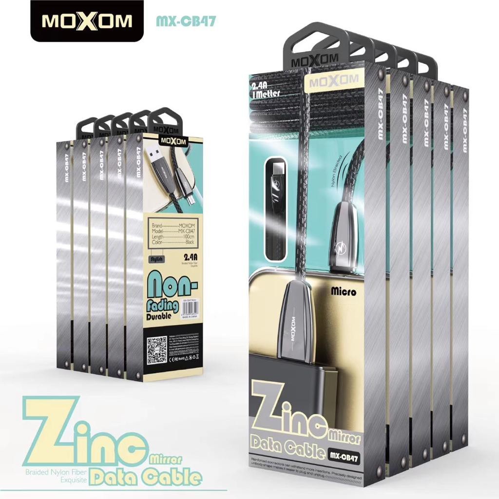 MOXOM MX-CB47 ZINC MIRROR METAL SUPER DURABLE 1 METER 2.4A FAST ...