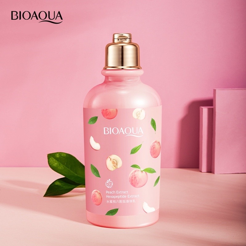 Bioaqua premium peach body lotion with gold cap for skin whitening 250g ...