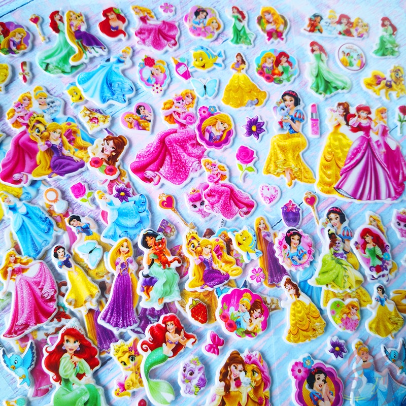 Disney Princess Q-2 DIY Toys Stickers ★ 1 Sheet Cartoon 3D DIY ...