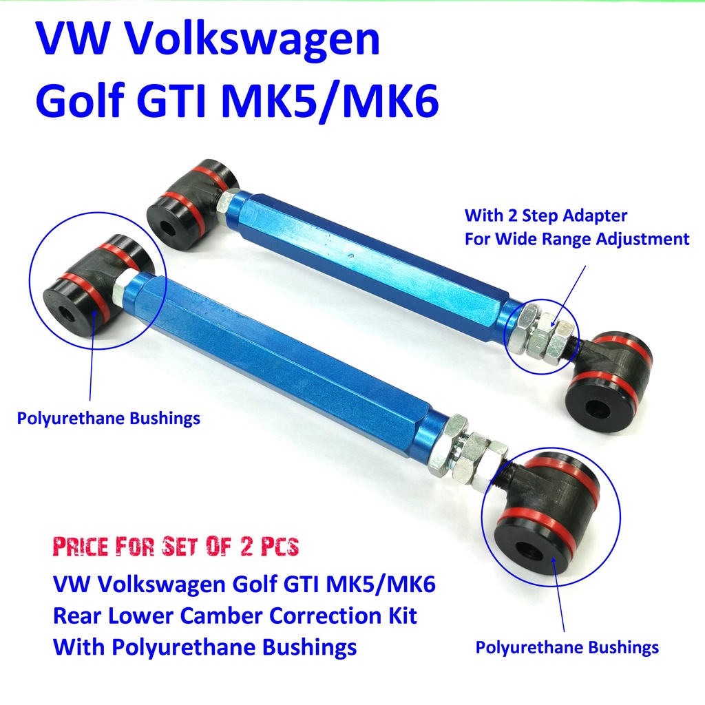 VW Volkswagen Golf GTI MK5/MK6 - Rear Lower Camber Correction Kit With ...