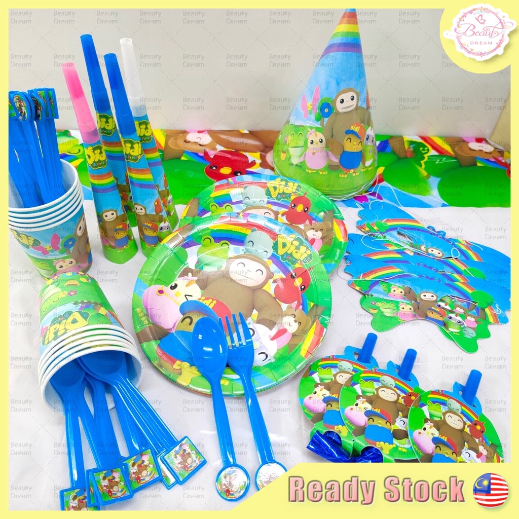 ⚡️Ready Stock⚡️Theme Didi & Friend Birthday Party Decoration Disposable ...
