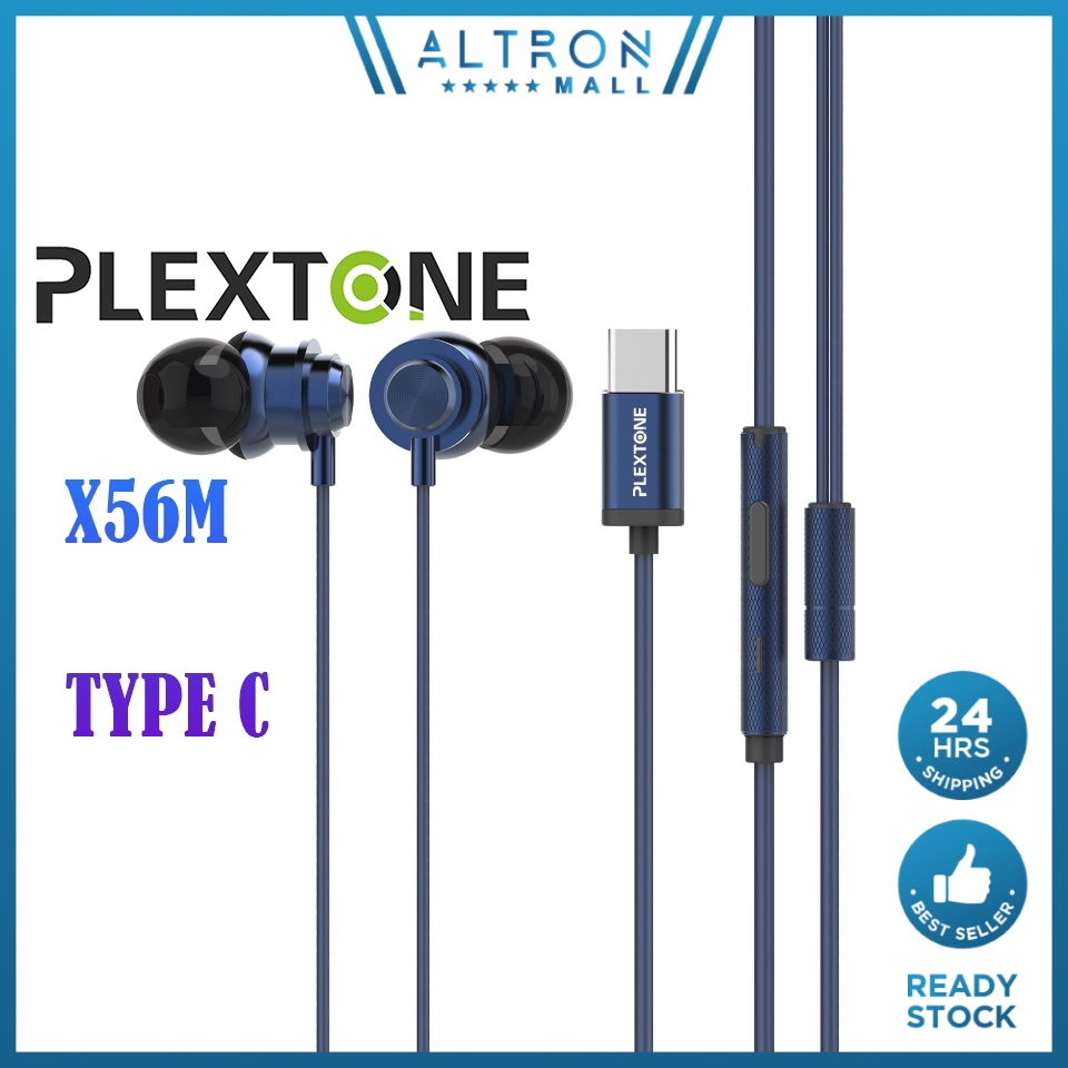 PLEXTONE X56M TYPE C Super Bass HD HI-Res Metal Earphones with remote ...