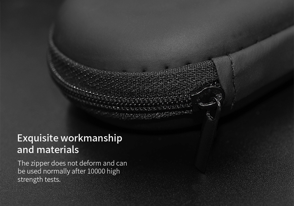 KZ Oval logo Storage Bag Headphones PU Zipper Storage Box Black ...