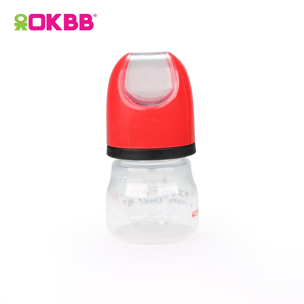 OKBB BPA Free Feeding Milk Bottle with Standard Neck Teats 2 Oz (60ml ...