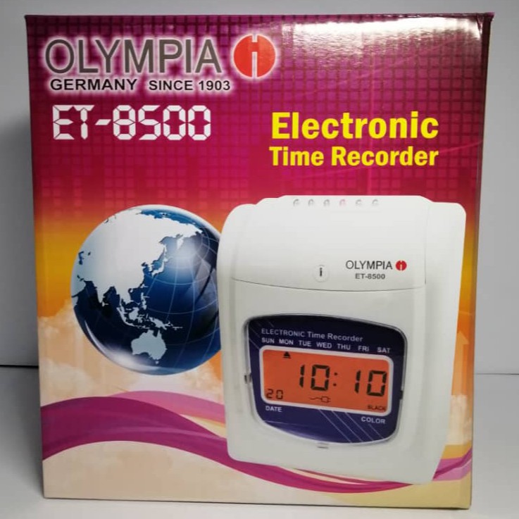 OLYMPIA TIME RECORDER LCD DISPLAY - ET-8500 Punch Card Machine | Shopee ...