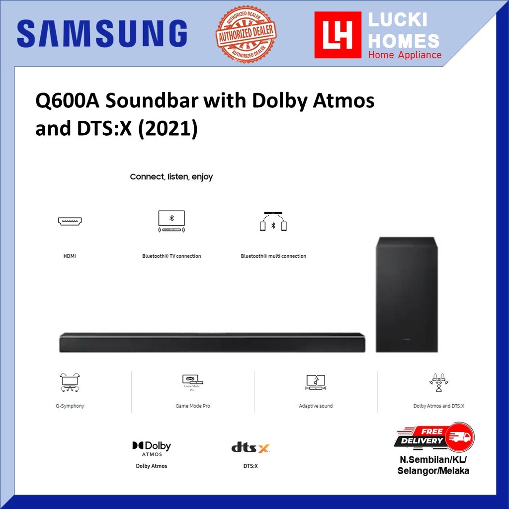 Samsung Q600A Soundbar with Dolby Atmos and DTS:X (2021) HW-Q600A/XM ...