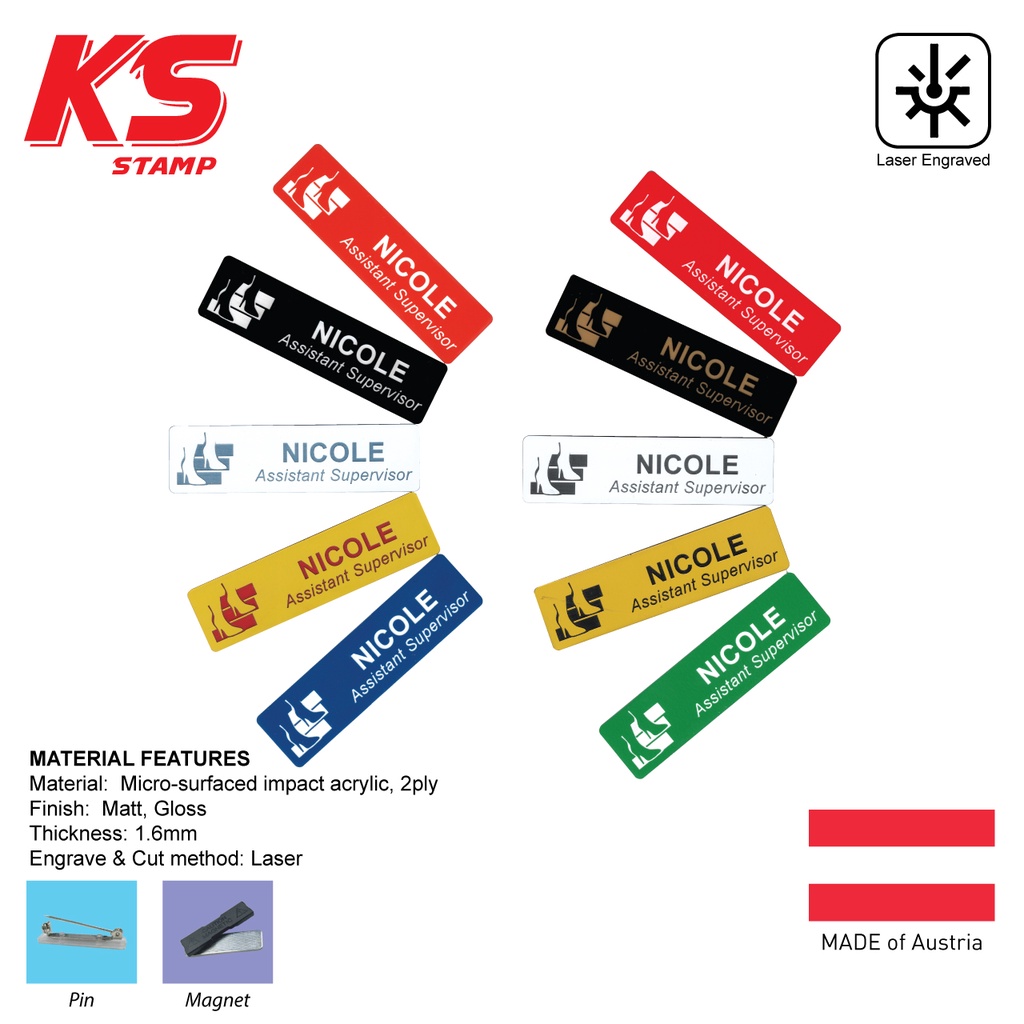 Custom made / Personalized Laser Acrylic (Green / Blue / Red / White ...