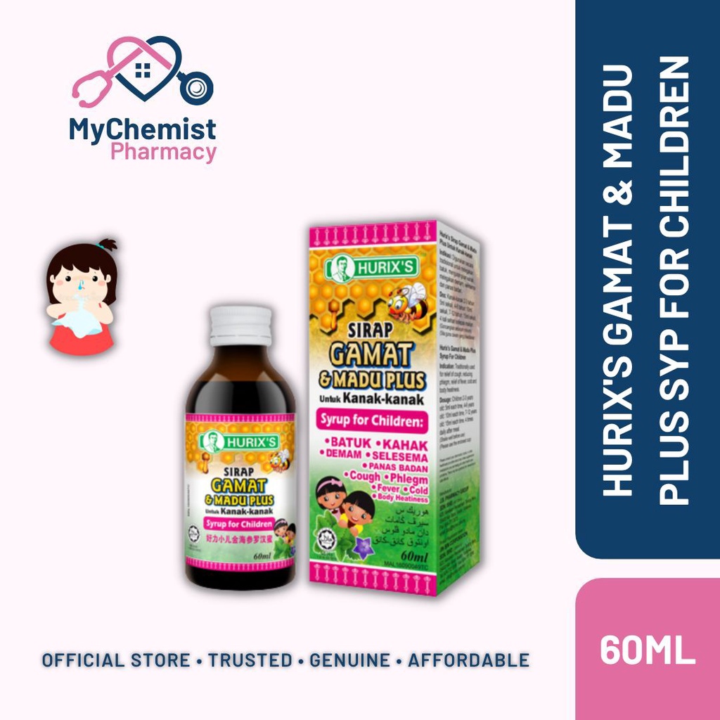 Hurix's Gamat & Madu Plus Syrup for Children 60ml (Ubat Batuk , Demam ... Hurix's Gamat & Madu Plus Syrup for Children 60ml (Ubat Batuk , Demam ...