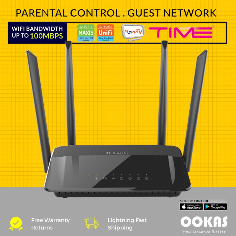 D-Link DIR-822 AC1200 Dual Band 2.4GHz + 5GHz Wireless Wifi Router For ...