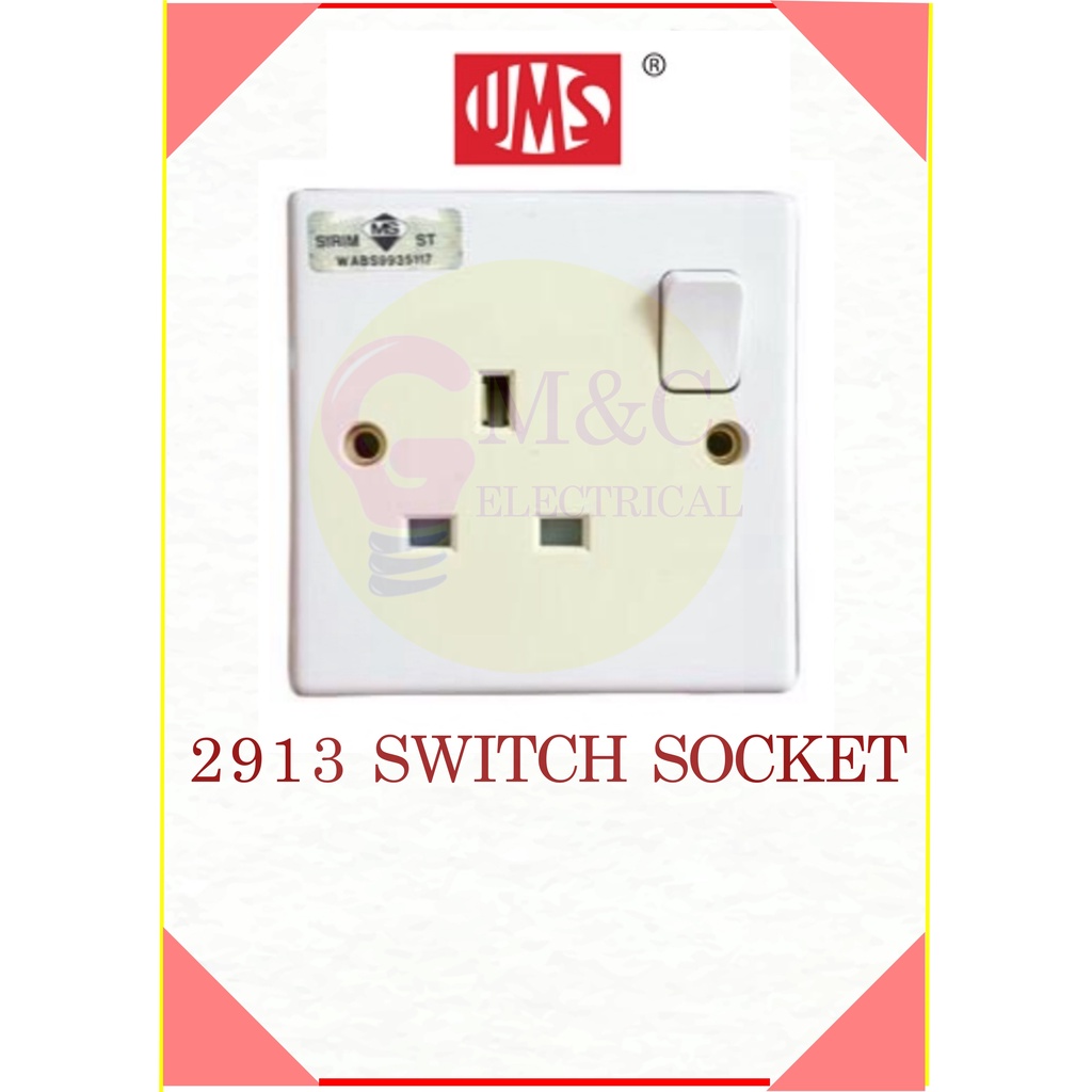 UMS 13A 1G 2913 SWITCH SOCKET | Shopee Malaysia