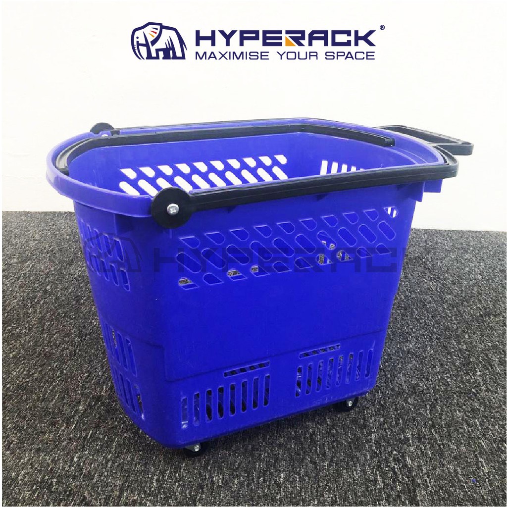 TIGERACK Grocery Basket Handle with Roller Shopping Basket Trolley ...