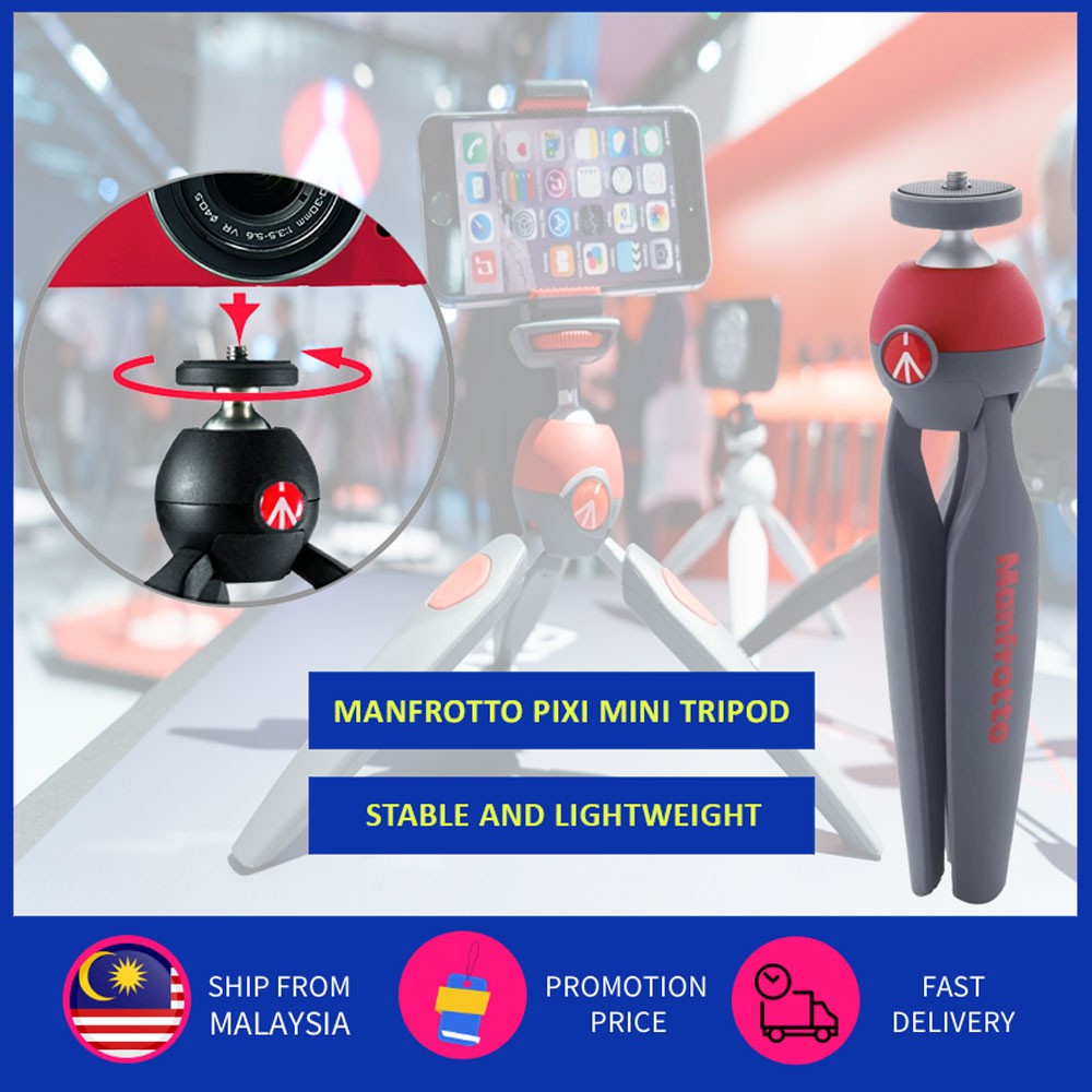 🔥Ready Stock🔥FODAZONE Manfrotto MTPIXI-RD Mini Tripod for Gopro,Mobile ...