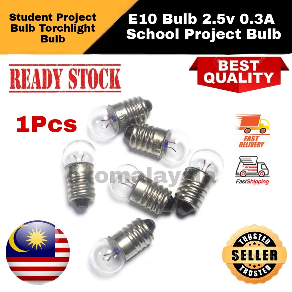 (1pcs) E10 Bulb 2.5V 0.3A School Project bulb Student project Bulb ...