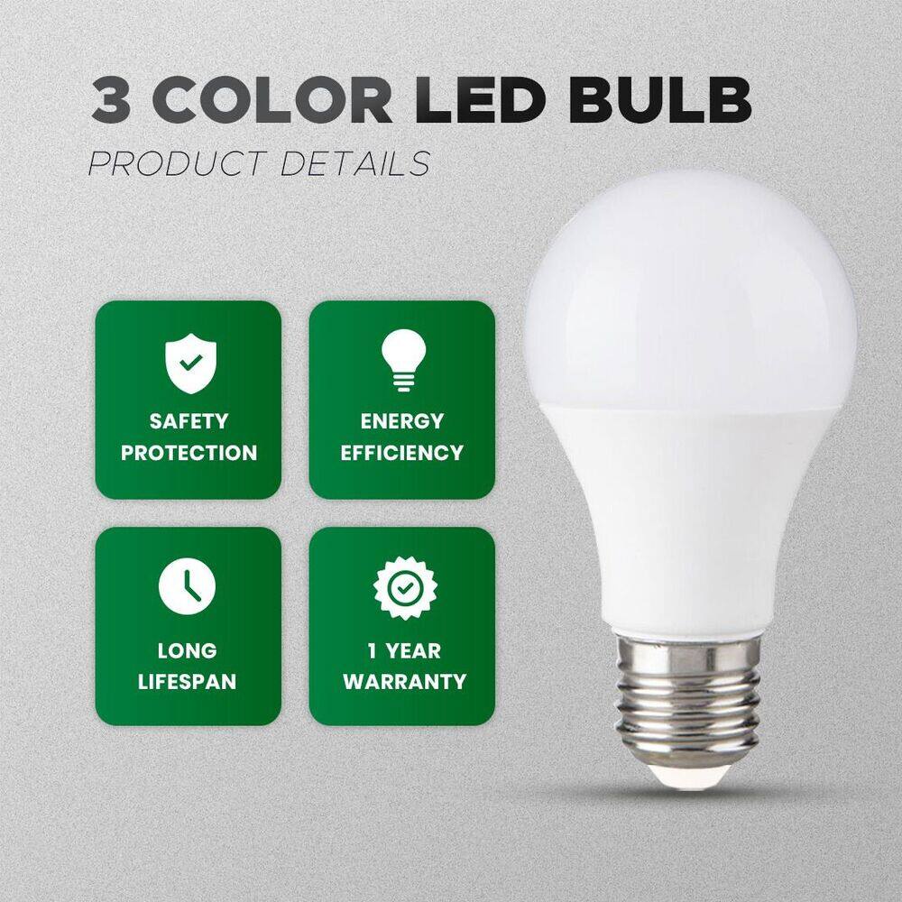 LED BULB 10W E27 3 STEP ON/OFF COLOR CHANGING LED LIGHT BULB | Shopee ...