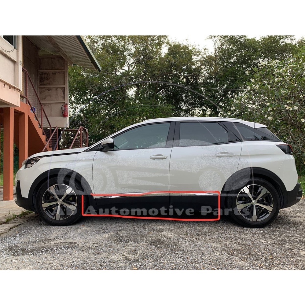 Side Skirt Under Body Mounting c/w Chrome Front Only For Peugeot 3008 ...