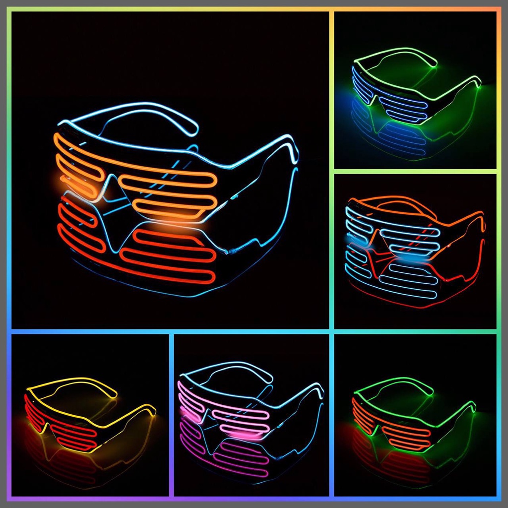 LED Luminous Glasses Halloween Bright Neon Christmas Party Bril ...