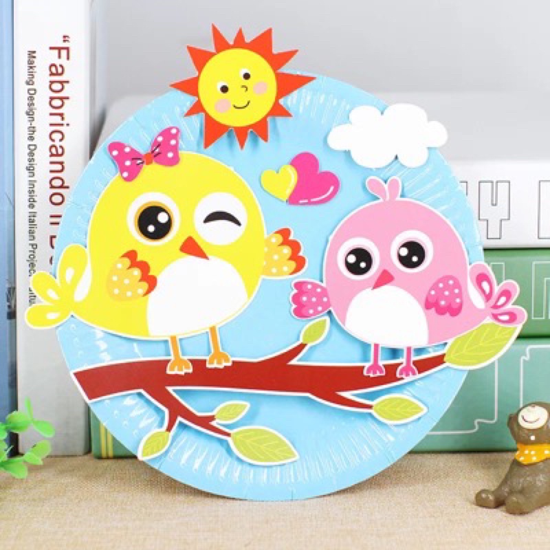 MY STOCK Handmade Craft Paper Kit DIY Cute Cartoon Paper Plate Art Kit ...