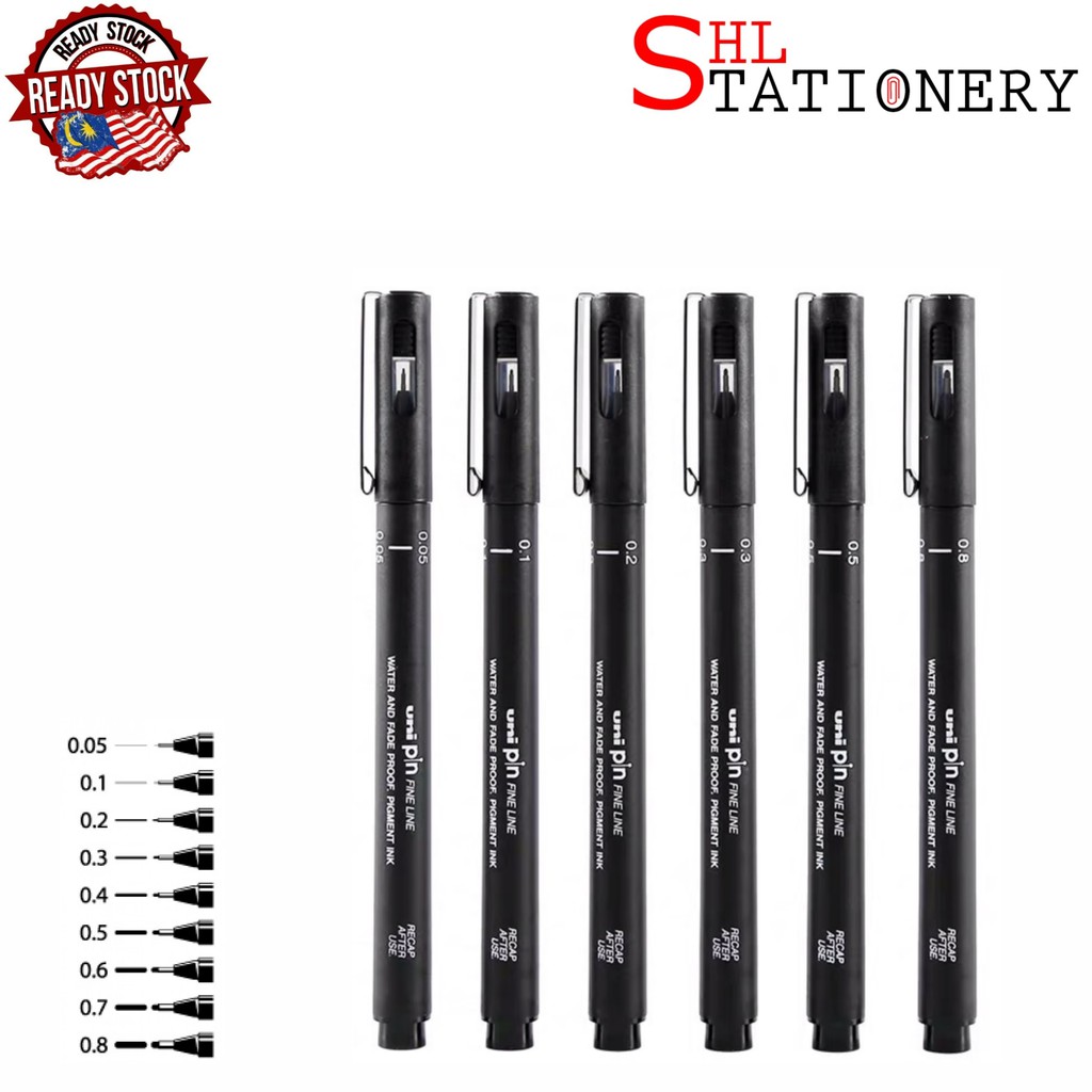 Uni Pin Fine Line 0.05mm / 0.1mm / 0.2mm / 0.3mm / 0.4mm / 0.5mm / 0 ...