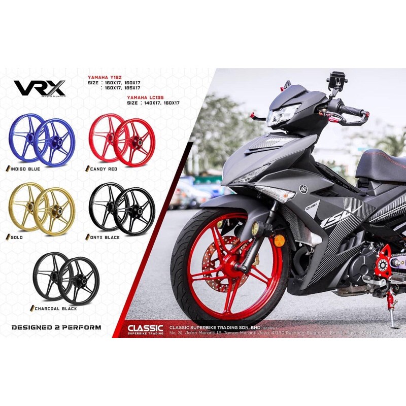 VRX SPORT RIM wheels tubeless alloy with bearing Y15ZR / LC135 4S ...