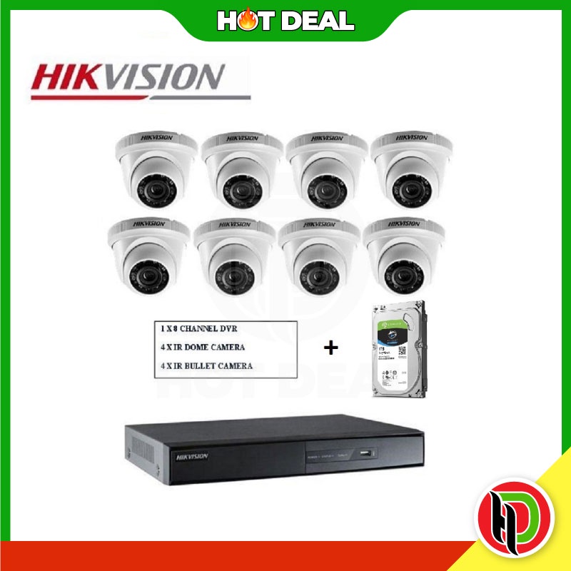 Hotdeal Hikvision 2MP 8 Channel IP POE CCTV set - 8x Camera with ...