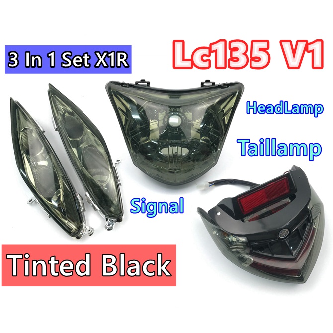 LC135 V1 Lampu 3 in 1 Set X1R Tail Lamp Head Lamp Signal Lamp Head Lamp + Front signal set ...