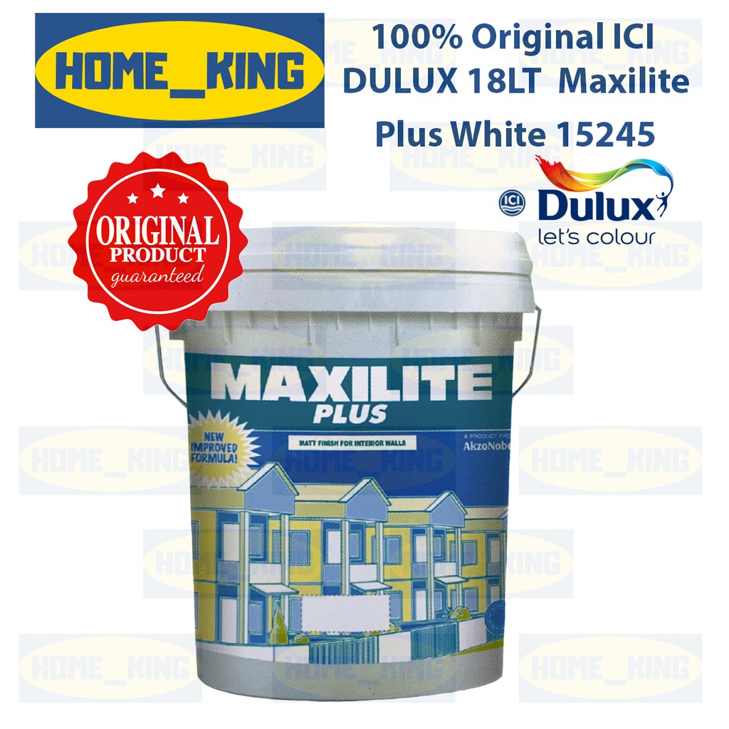 100% Original ICI DULUX 18LT Maxilite Plus Emulsion Paint White 15245 ...