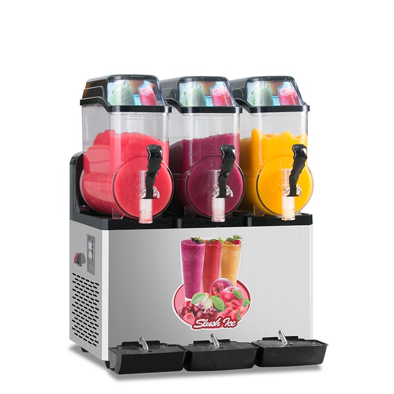 Three-cylinder stainless steel slush machine milk tea shop double ...