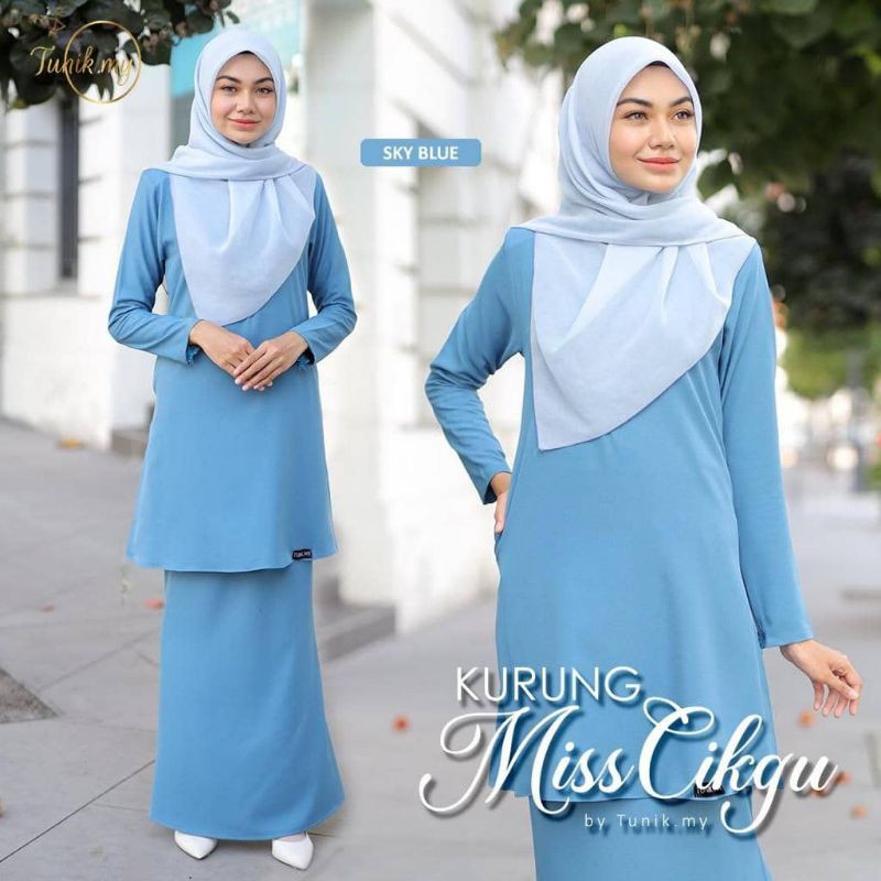 TUNIKMY Kurung Miss Cikgu Sedondon Guru Sekolah XS–4XL | BF & Wudhuk ...