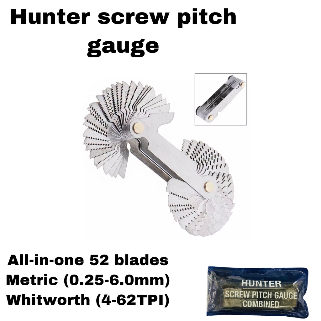 [READY STOCK] HUNTER 52 BLADES SCREW PITCH GAUGE/THREAD PITCH GAUGE ...