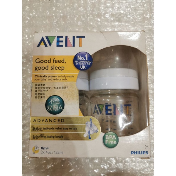 Philips Avent PES Feeding Bottle 4oz /125ml Twin Pack (Clear Stock ...