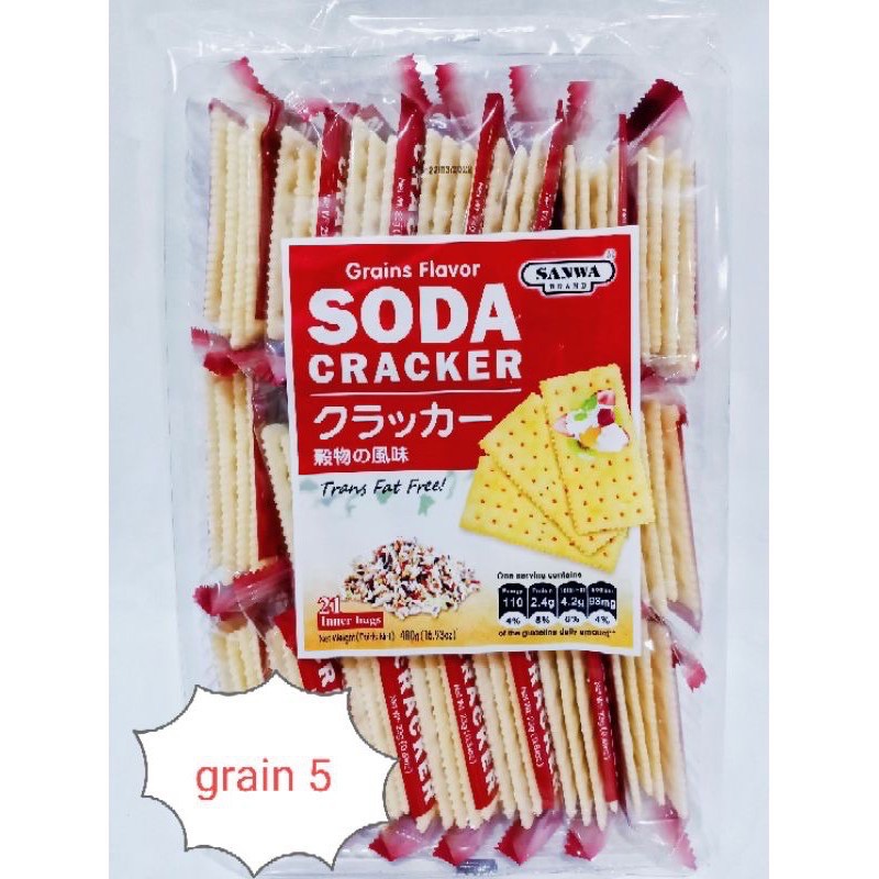 Sanwa Soda Cracker Saltine Sesame Original Grain Flavor 480g (21pcs ...