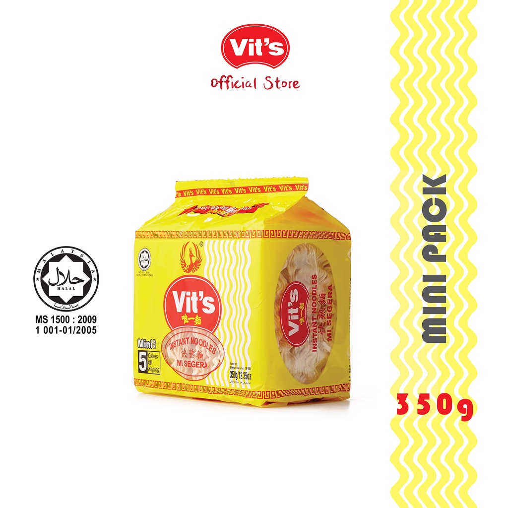 Vits Instant Noodle Mini Pack *No Preservative Added*, 70g x 5 cakes, (Mi Segera: 350g ...