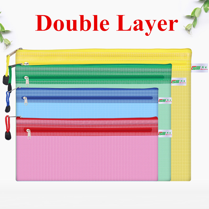 Double Layer Document Folder Thicken PP A4 A5 Bill B5 File Bag Office ...