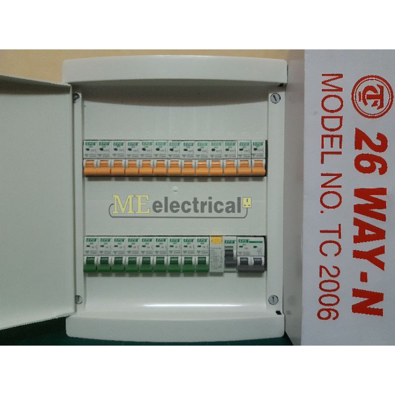 DB BOX 26way (Full set) EPS MCB 6A-20A + ELCB 63A +Main switch 63A (2Pole MCB) | Shopee Malaysia